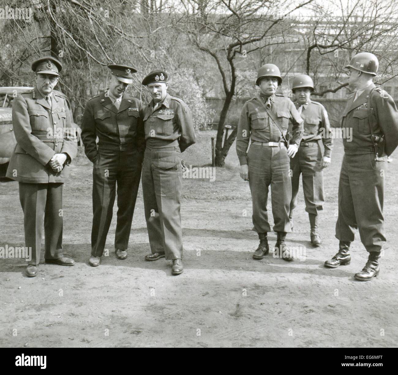 British and American World War 2 Commanders during a visit by Winston ...