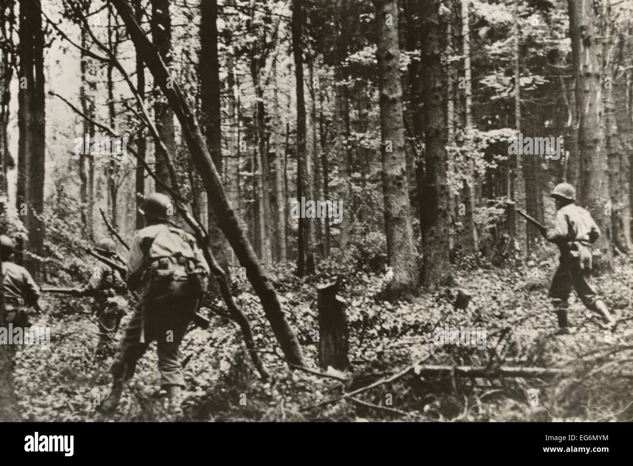 American infantrymen fighting in the German Hurtgen Forest near ...