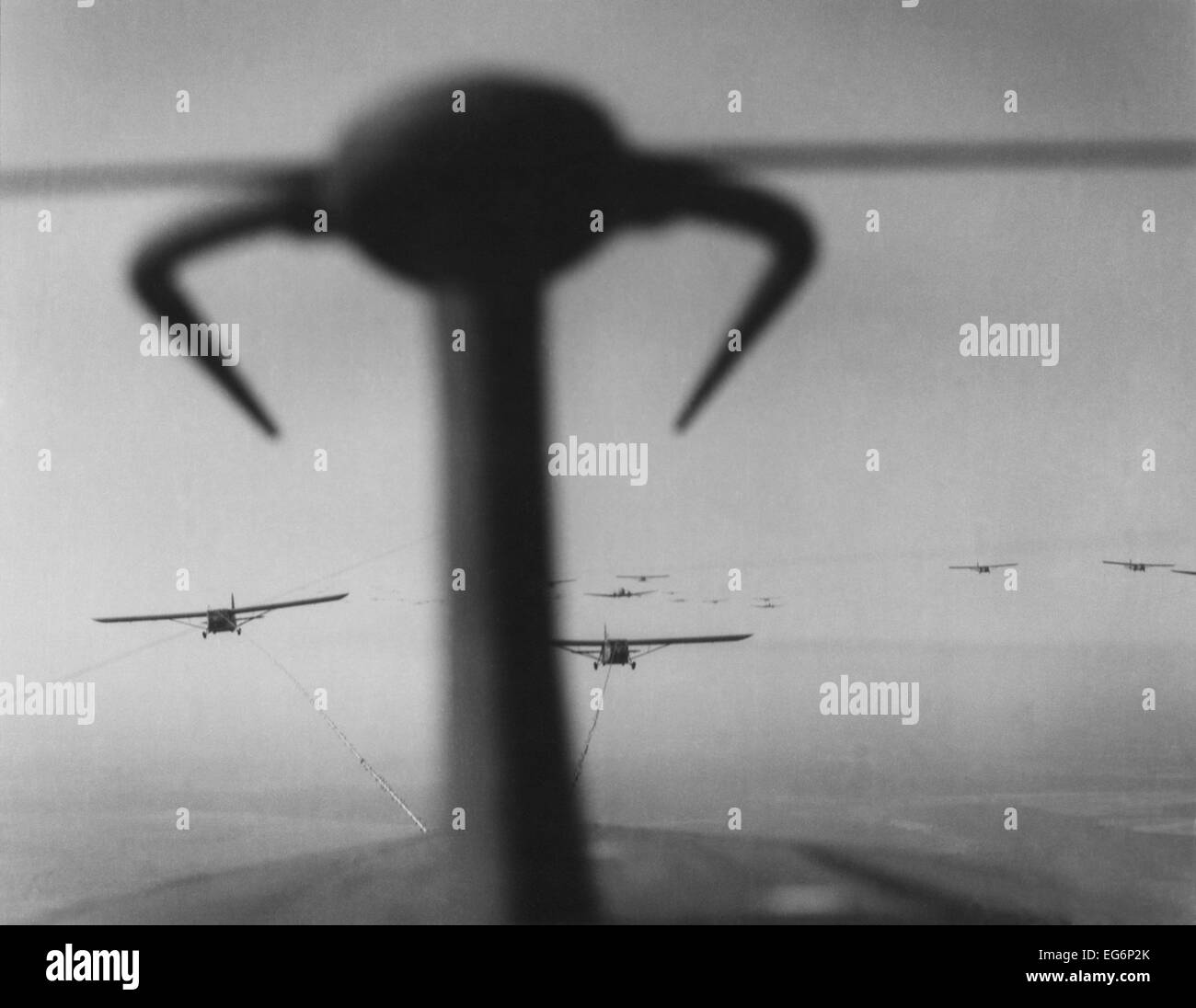 Gliders towed by Douglas C-47s in Operation Varsity, the largest ...