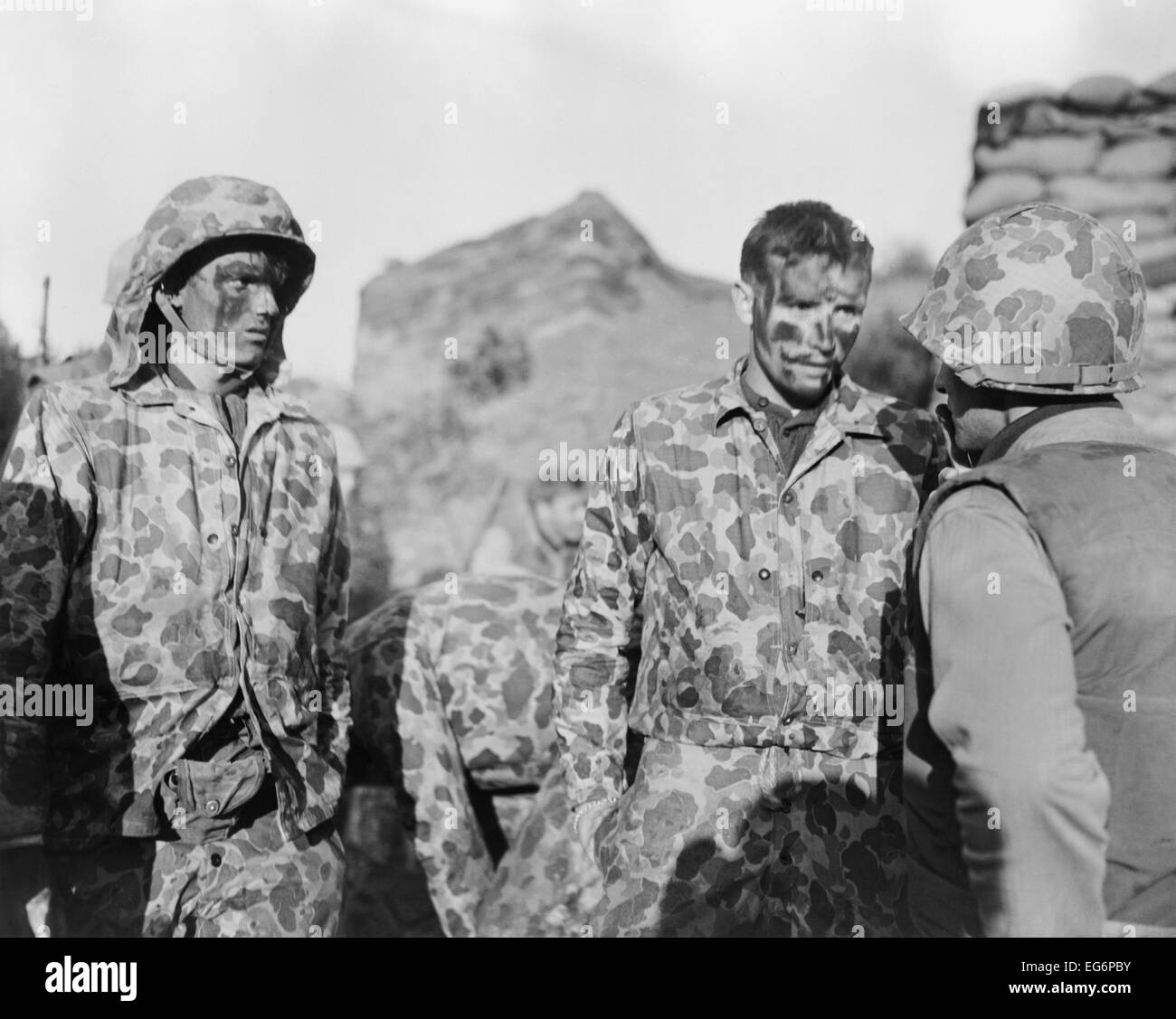 U.S. Marines after completing a successful mission in enemy territory ...