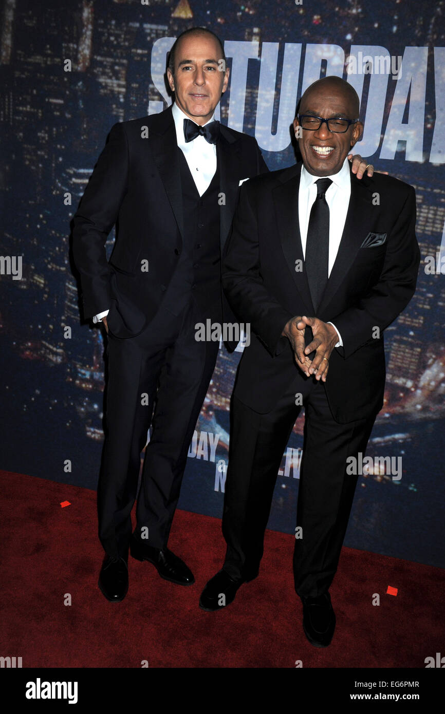 Matt Lauer and Al Roker attending the SNL 40th Anniversary Celebration ...