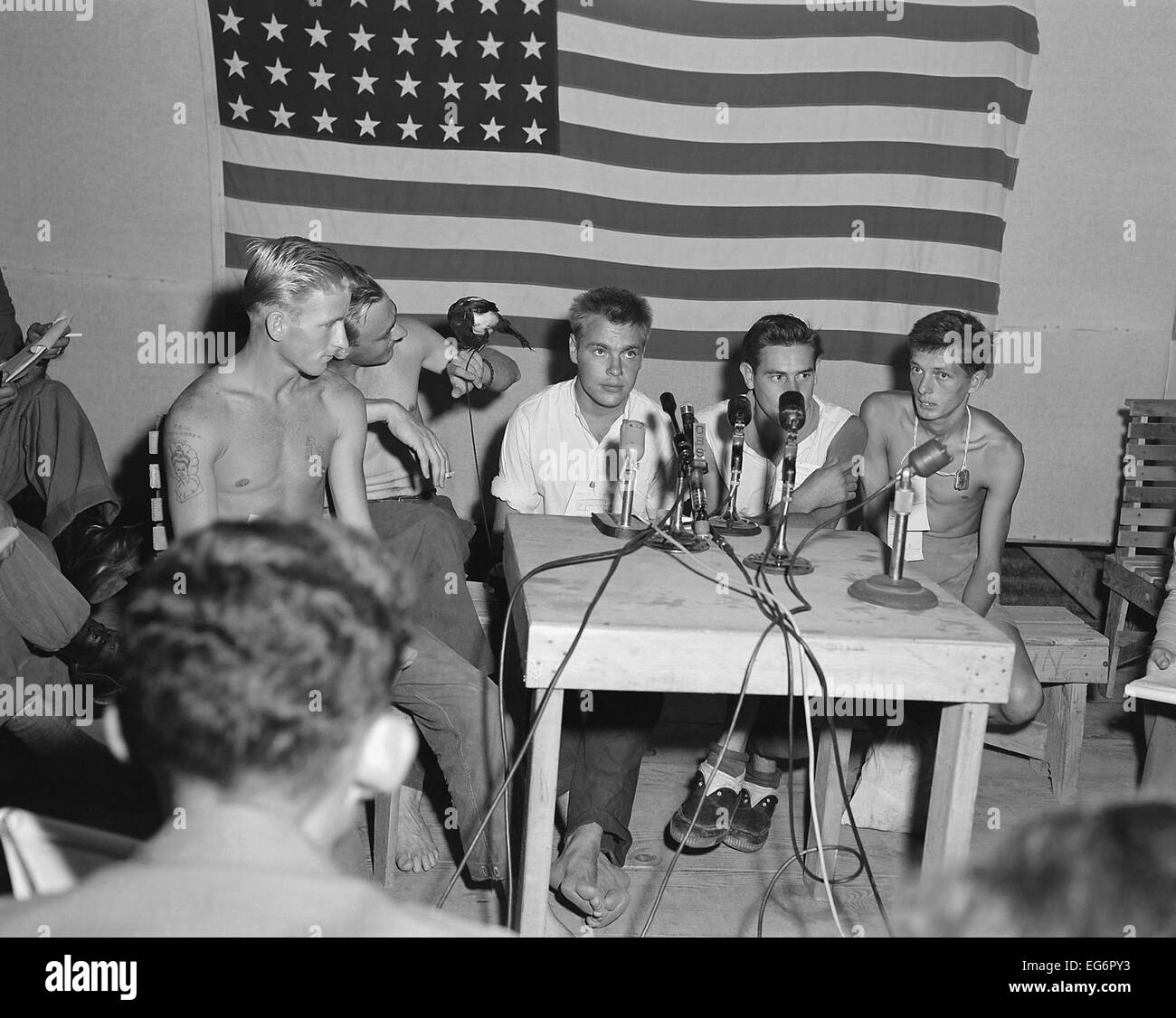 American POWs released during 'Operation Big Switch' being interviewed ...