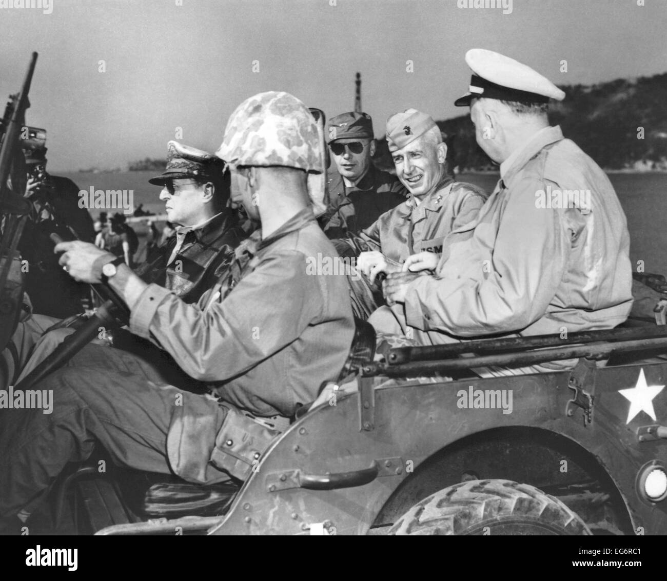 U.S. Commanders, Gen. Douglas MacArthur and Marine Gen. Oliver Smith ...
