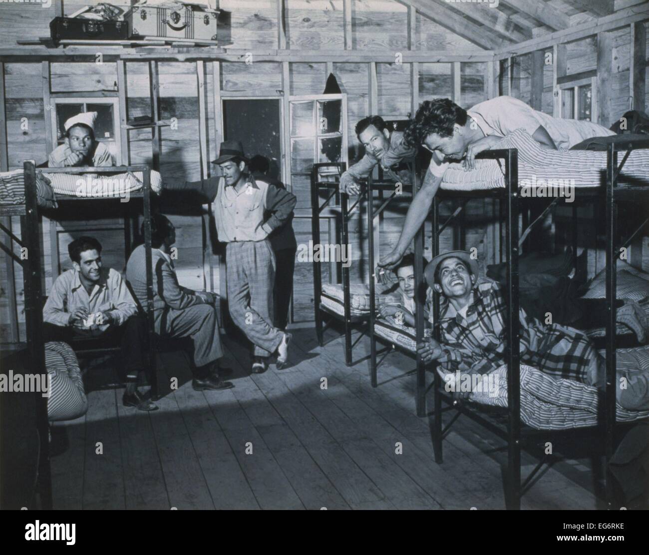 Puerto Rican migrant workers in barracks on a fruit farm in Dutchess ...