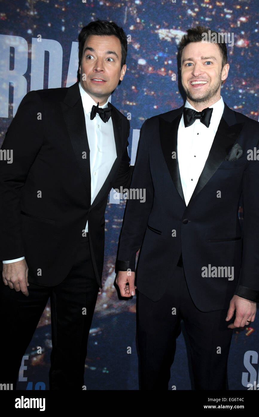 Jimmy Fallon and Justin Timberlake attending the SNL 40th Anniversary ...