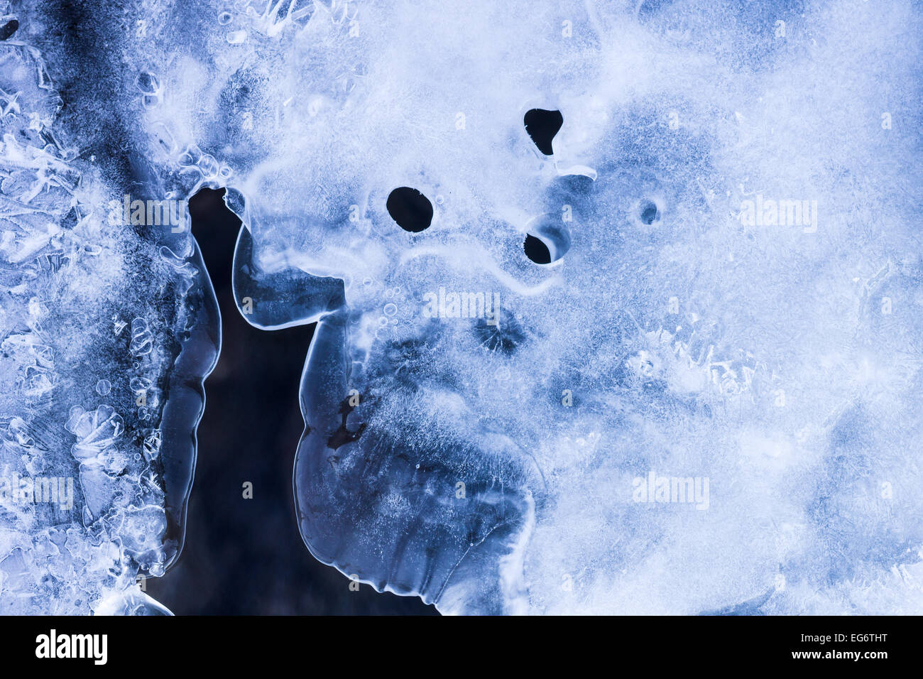 Abstract winter texture background. Water, snow and ice in nature ...