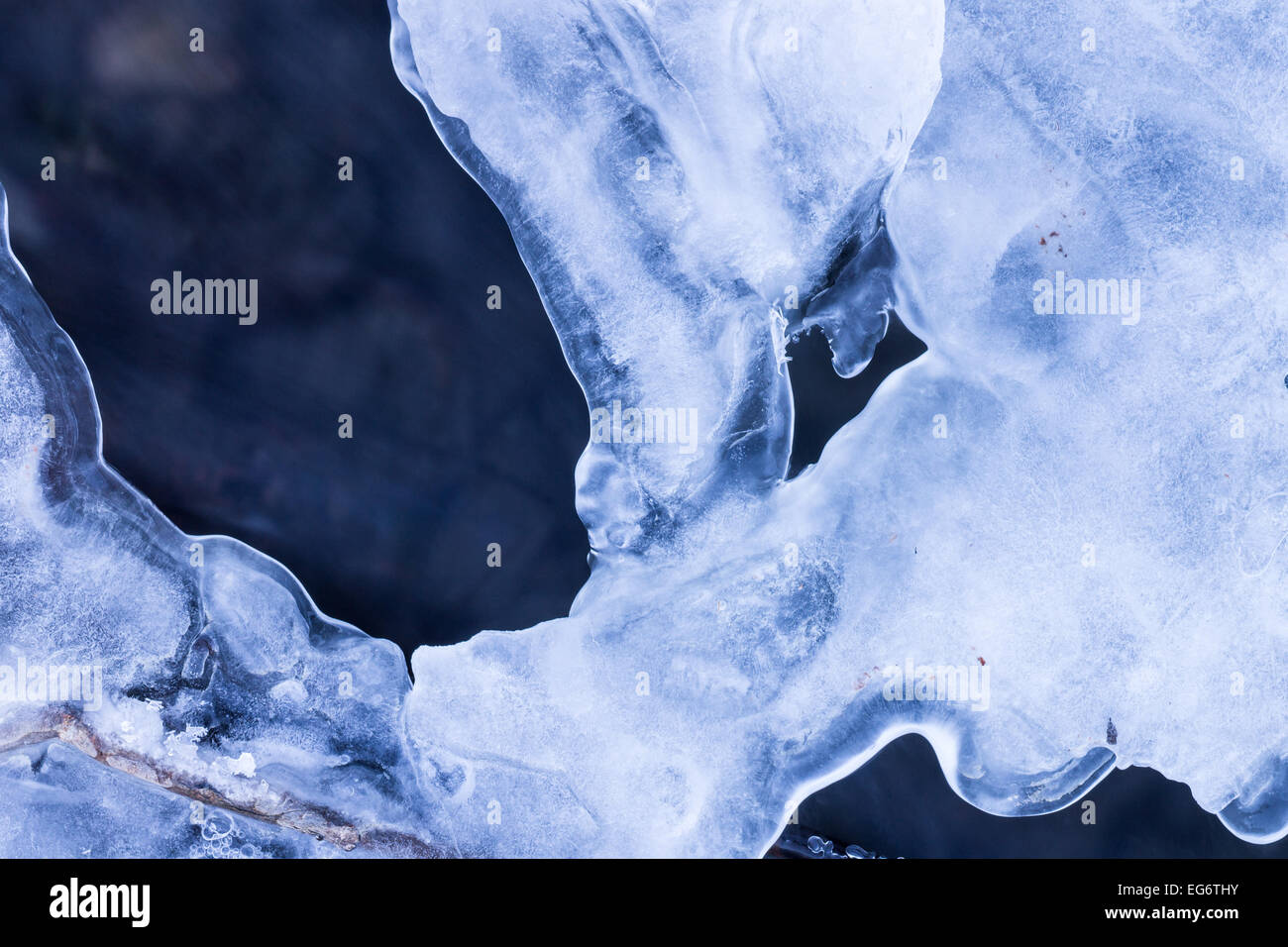 Abstract winter texture background. Water, snow and ice in nature ...