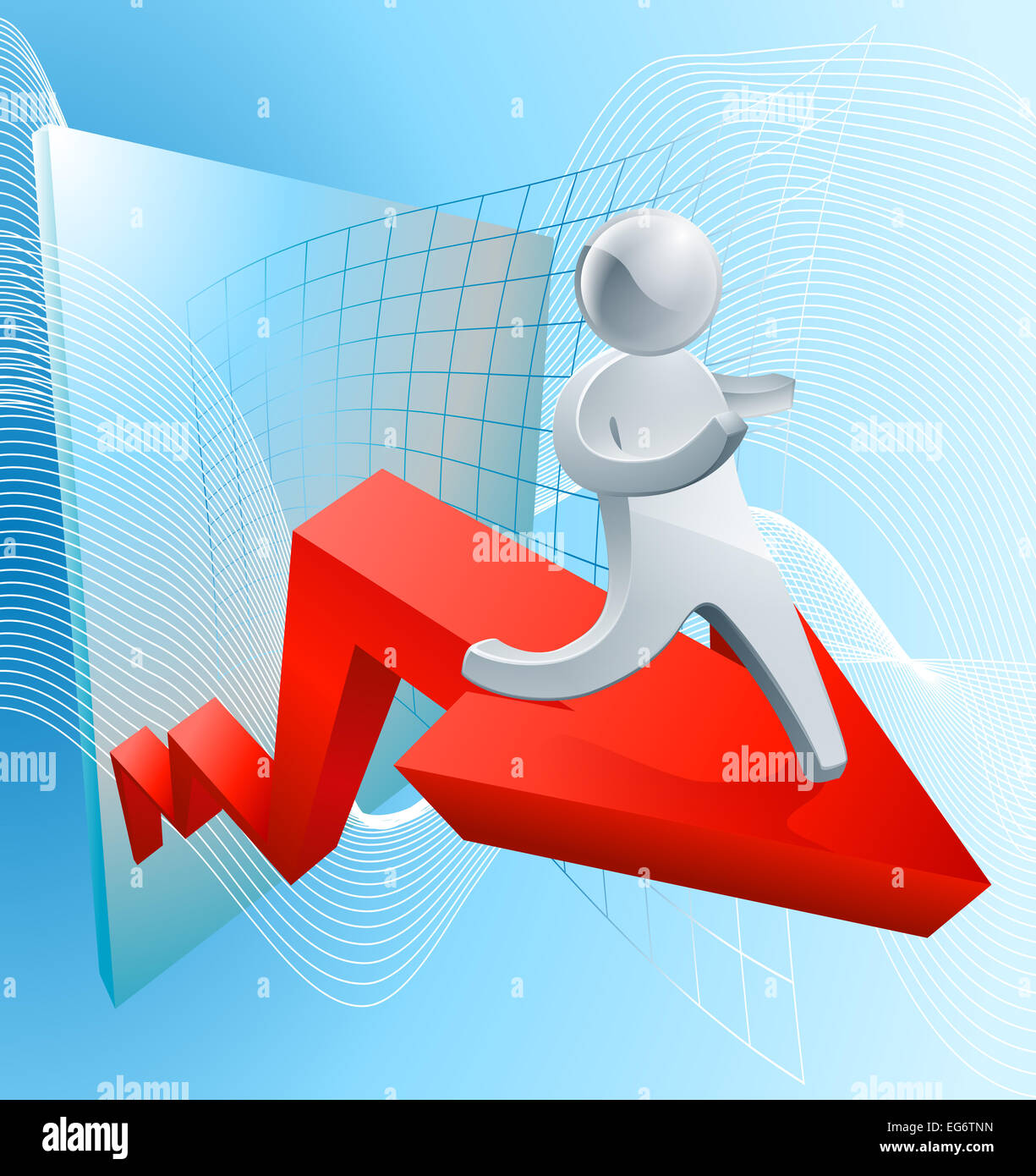 3d human red arrow growth hi-res stock photography and images - Alamy