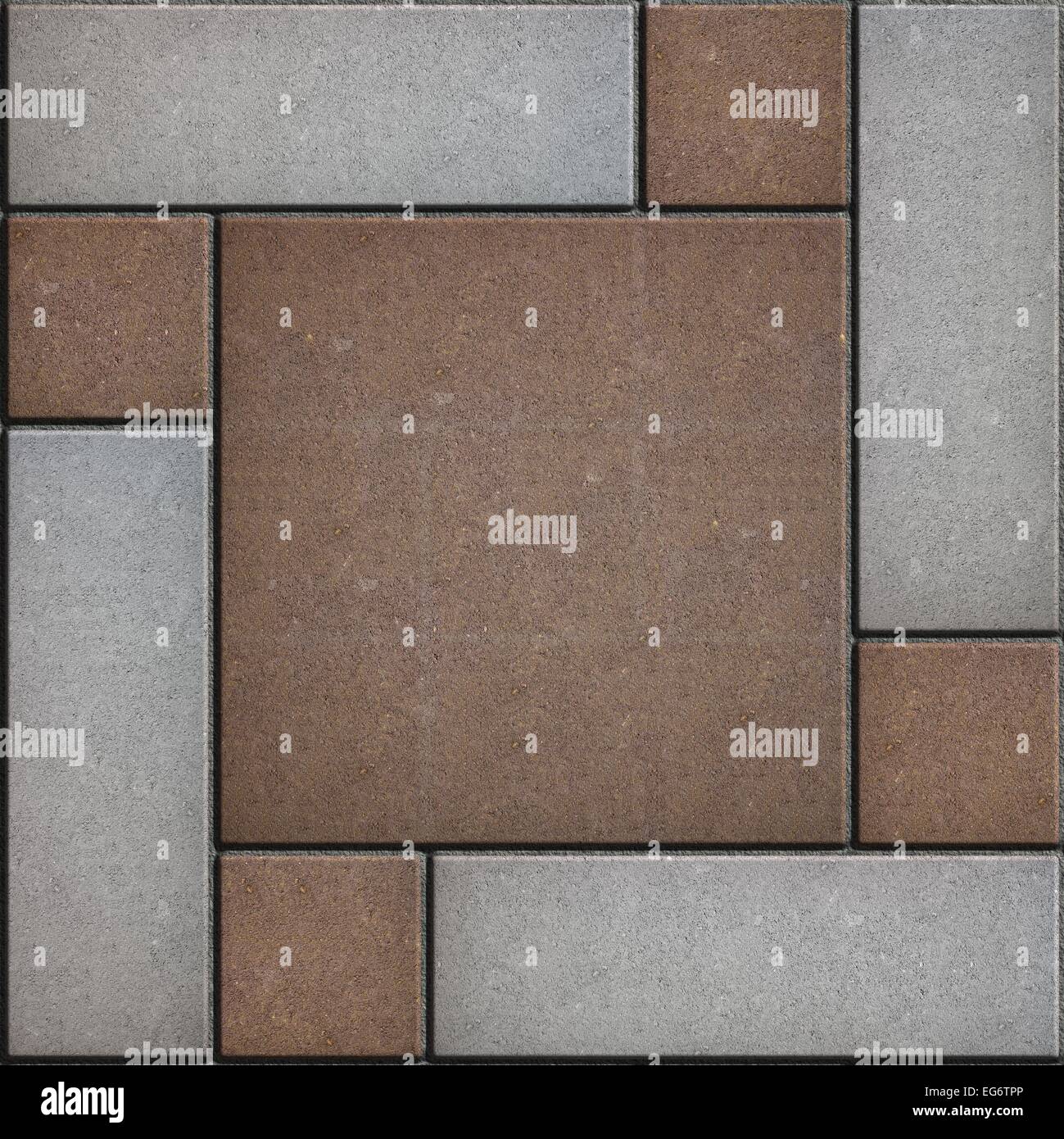 Brown Square Paved with Small Square Corners and Gray Rectangles ...