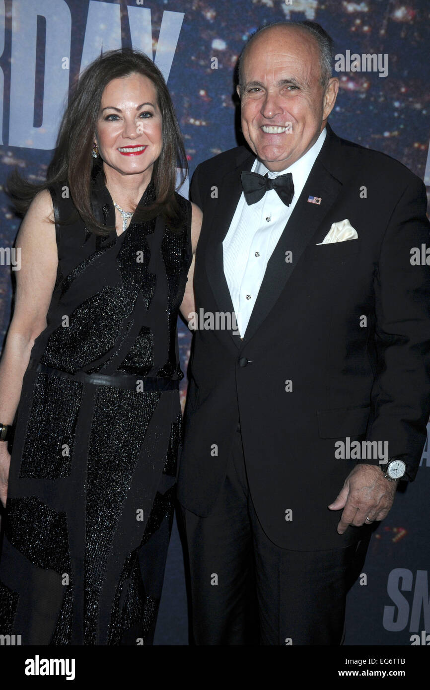 Rudy Giuliani and Judith Giuliani attending the SNL 40th Anniversary ...