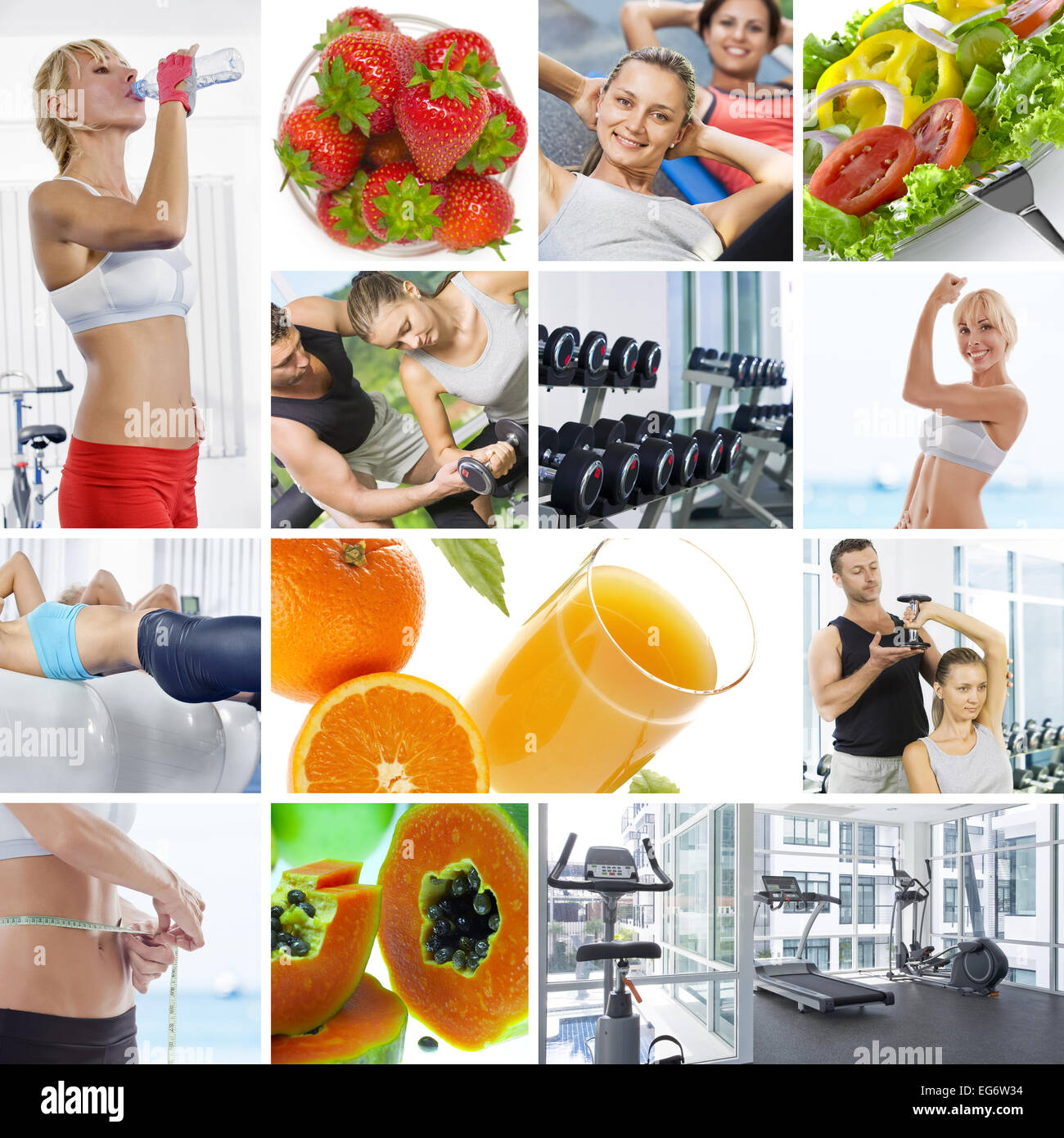 Wellbeing theme collage composed of different images Stock Photo - Alamy