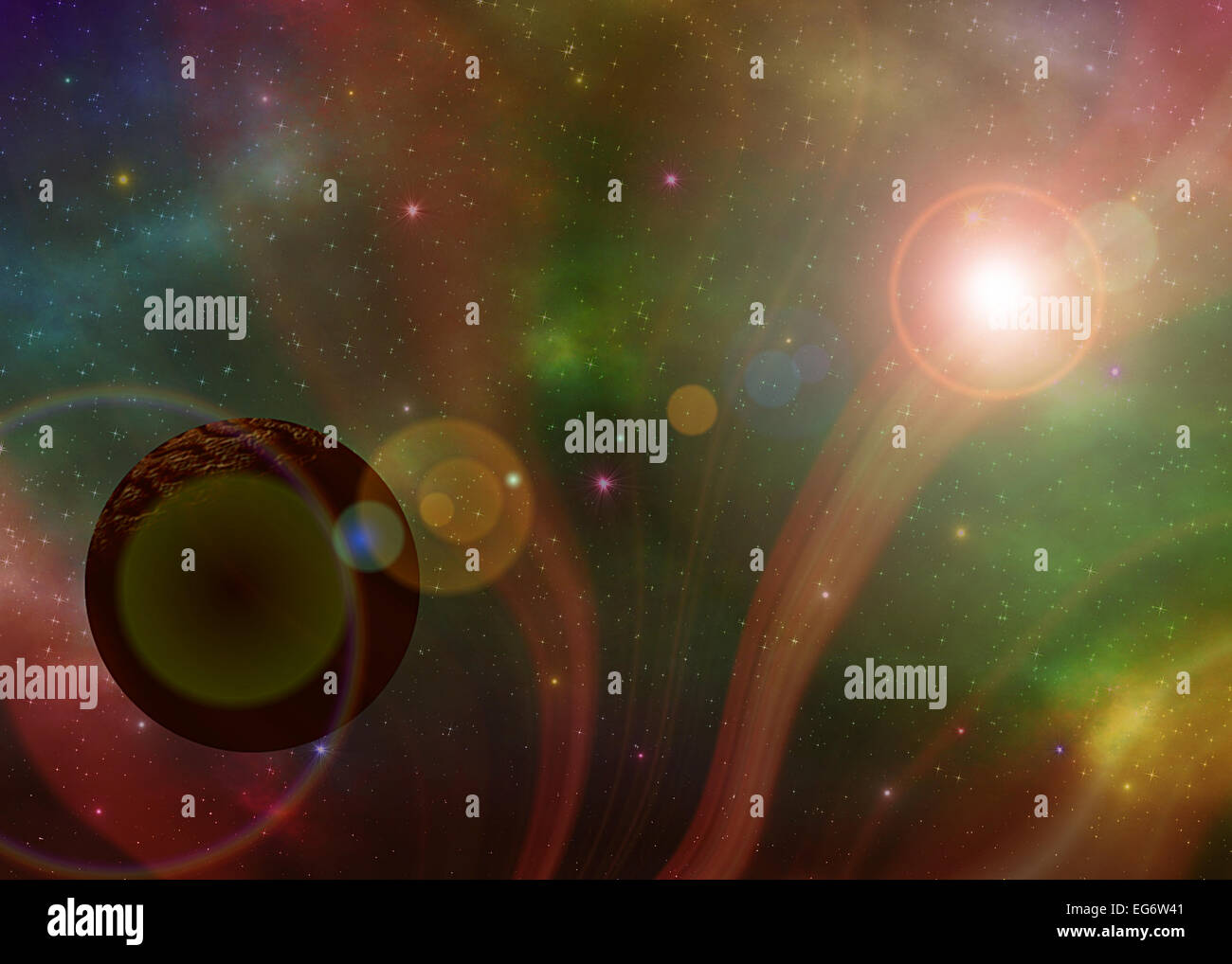 Space nebula abstract background illustration Stock Photo - Alamy