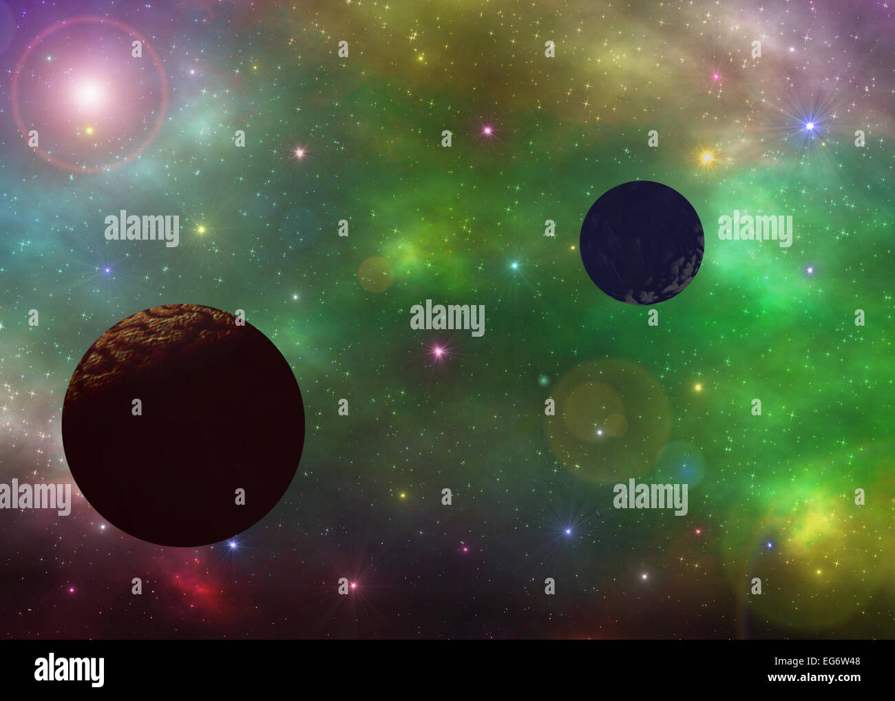 Space nebula abstract background illustration Stock Photo - Alamy