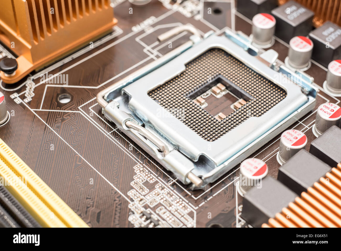 CPU Socket On Computer Motherboard Stock Photo - Alamy