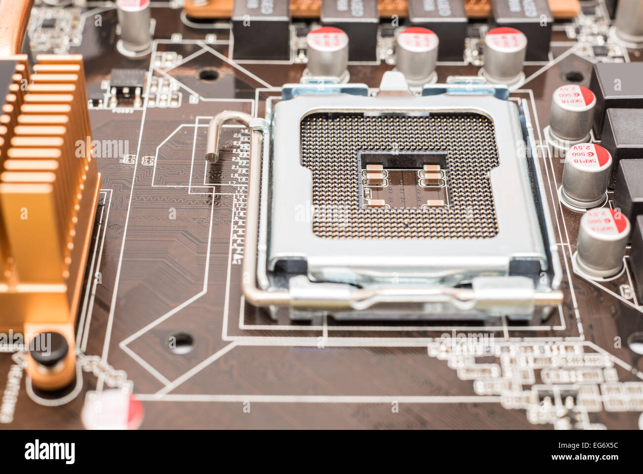 CPU Socket On Computer Motherboard Stock Photo - Alamy