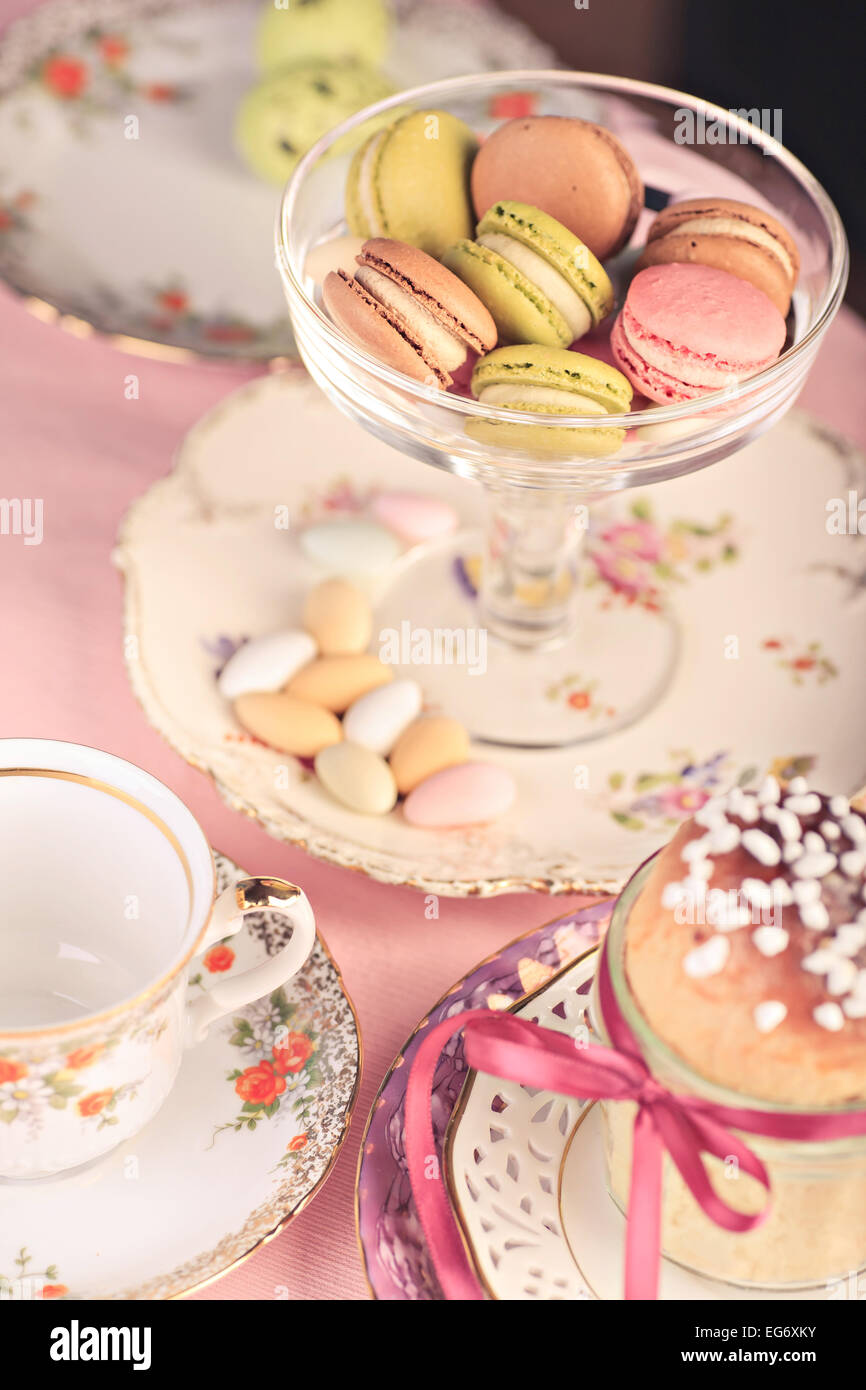 the easter installation with macaron Stock Photo - Alamy