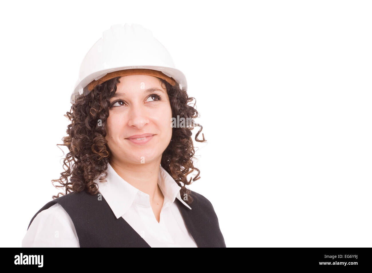 Young engineer, full of dreams - isolated on white Stock Photo - Alamy