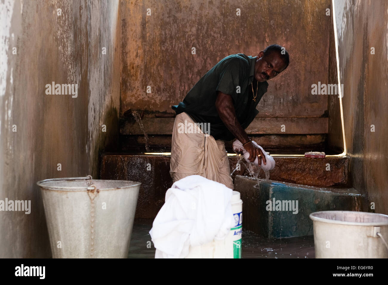 Cochin Laundry (dhobi wallers) washing clothes for locals, hotels and ...