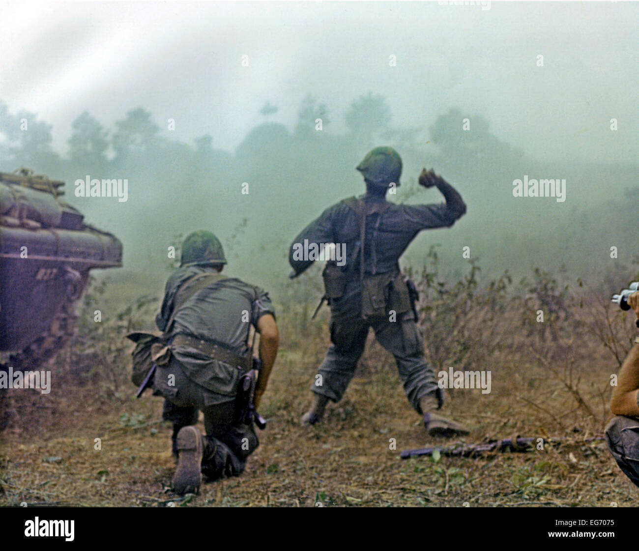Long Binh, Vietnam - February 23, 1969 - Members of the First Squadron ...
