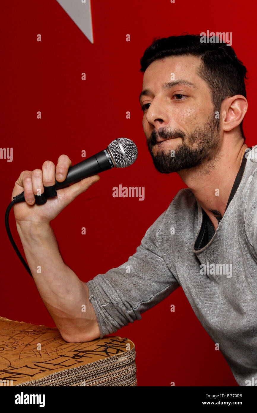 The songwriter and Italian rapper Francesco Tarducci, aka Nesli, met ...