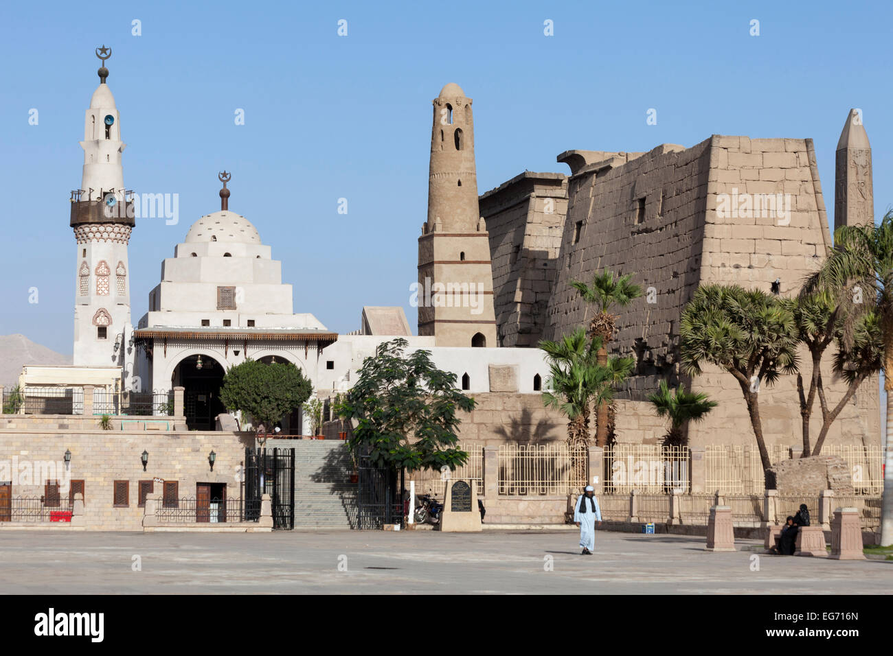 Mosque and minarets of Shrine of Abu’l-Hajjaj (1257, 1850), Luxor ...