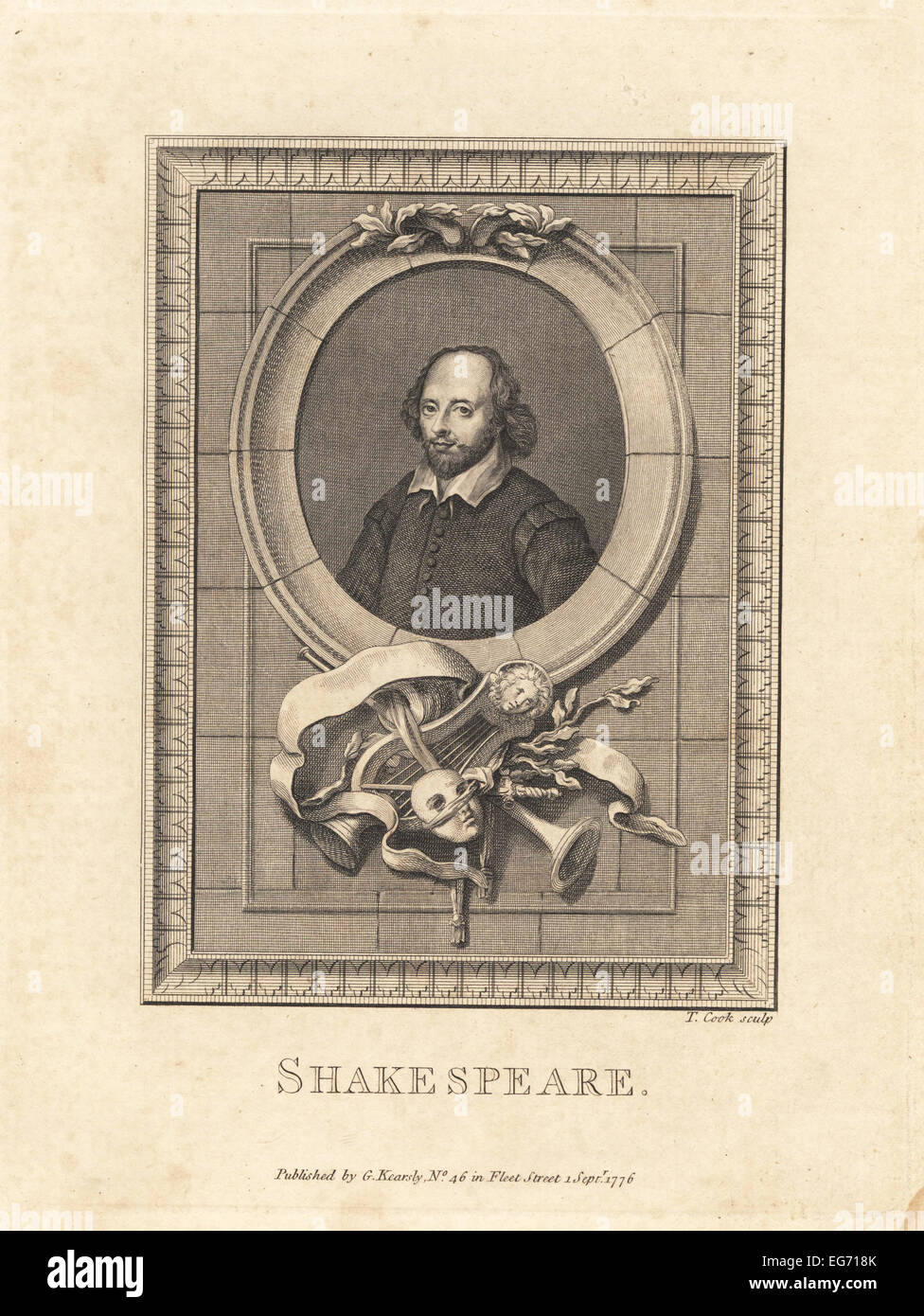 Portrait of William Shakespeare, English poet and dramatist, 1564-1616 ...