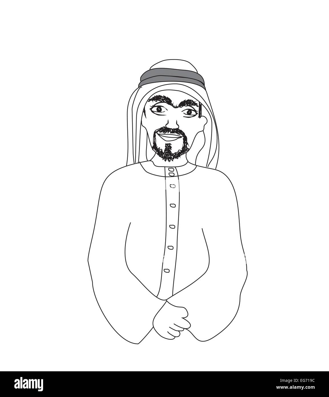 portrait of a smiling arab Stock Vector Image & Art - Alamy