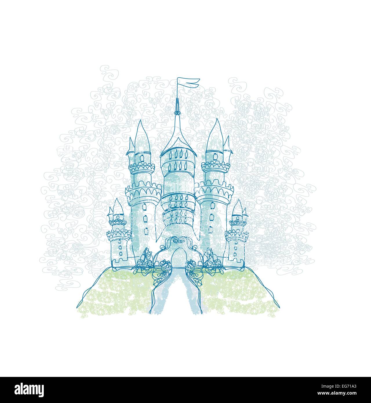 Doodle Sketchy Castle Vector Illustration Stock Vector Image & Art - Alamy