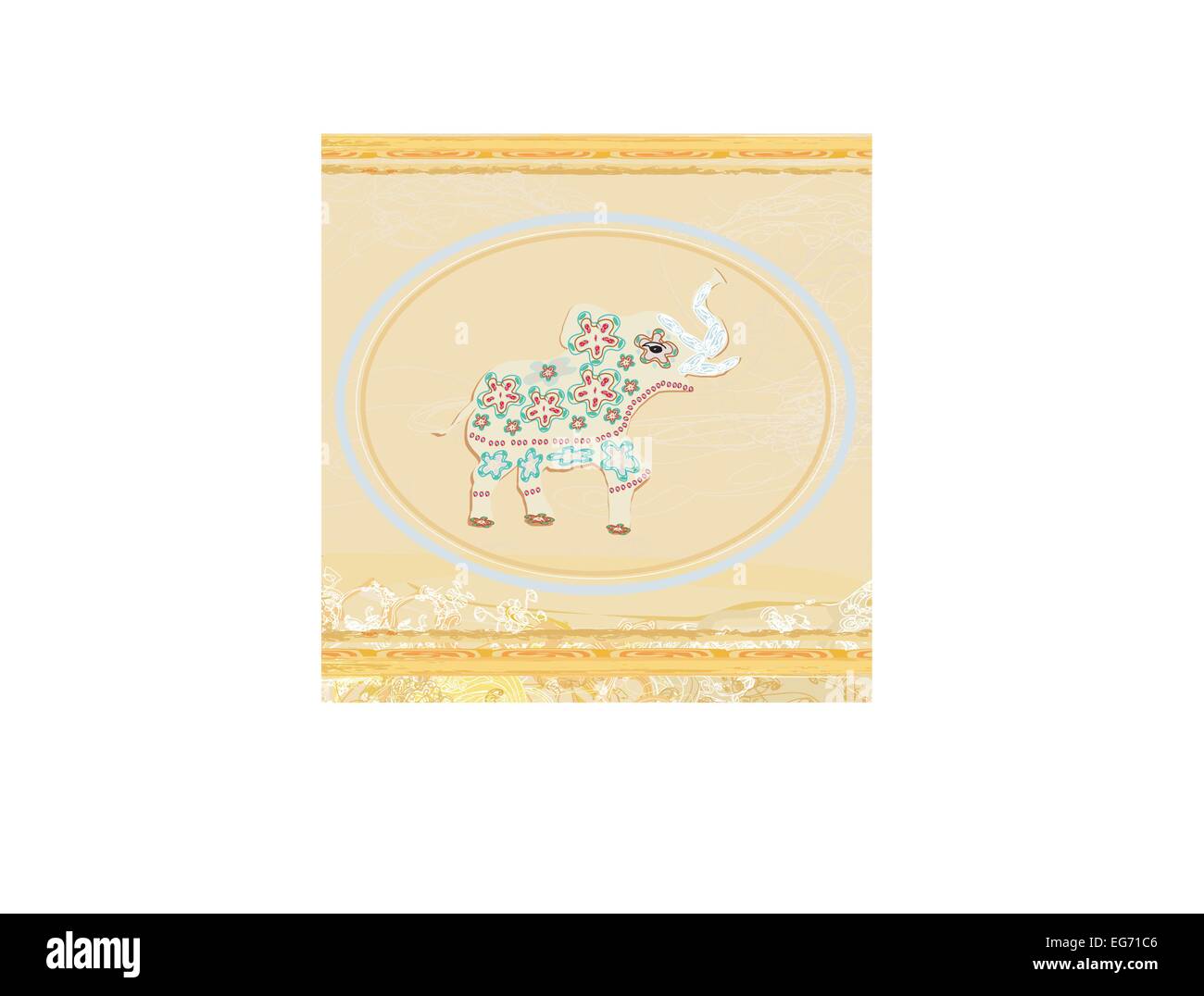Ethnic elephant card Stock Vector Image & Art - Alamy