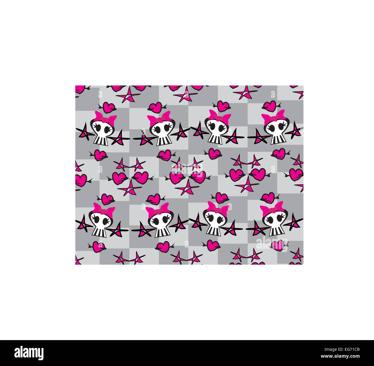 Seamless emo skulls pattern Stock Vector Image & Art - Alamy