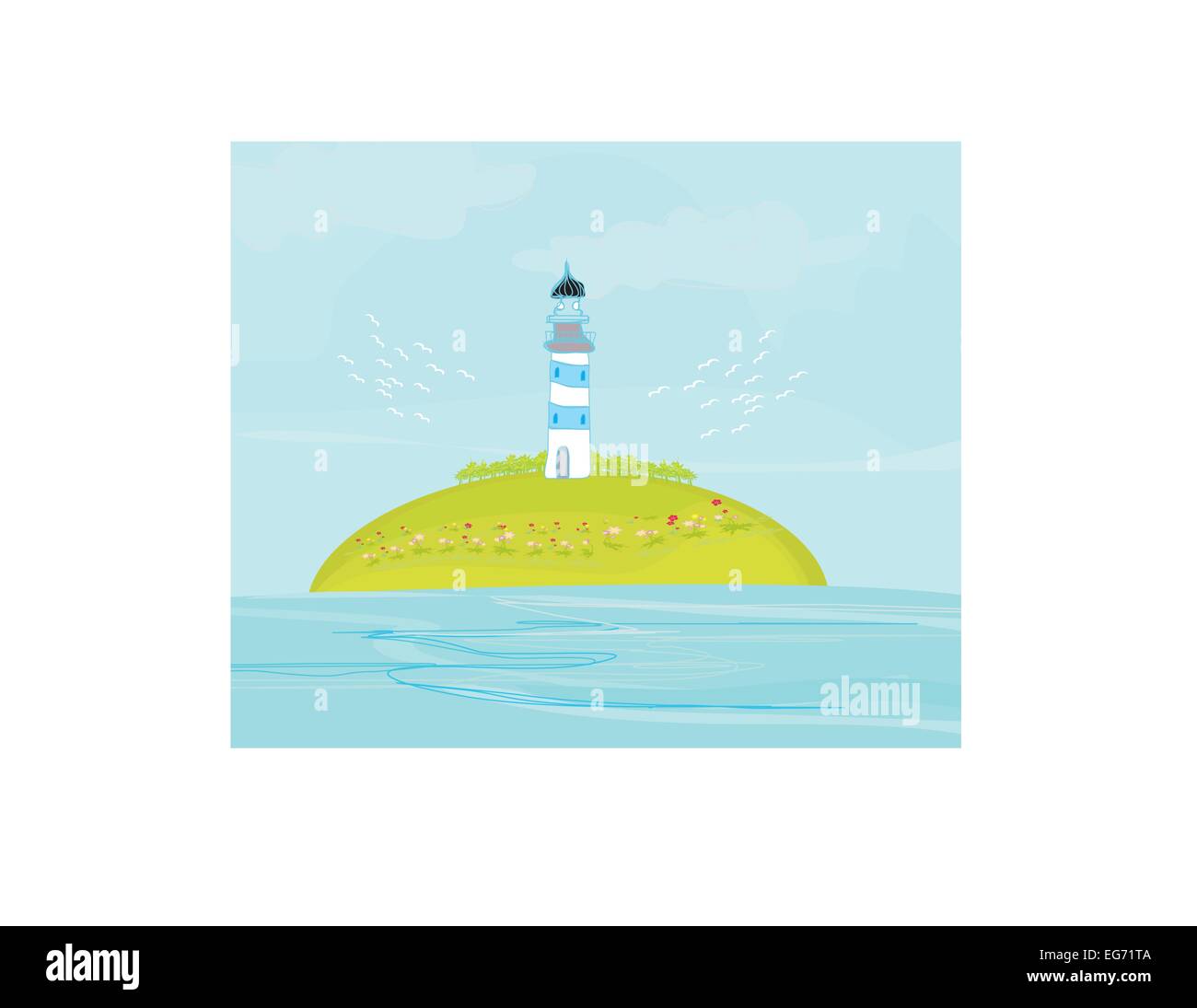 Lighthouse on beach blue Cut Out Stock Images & Pictures - Alamy