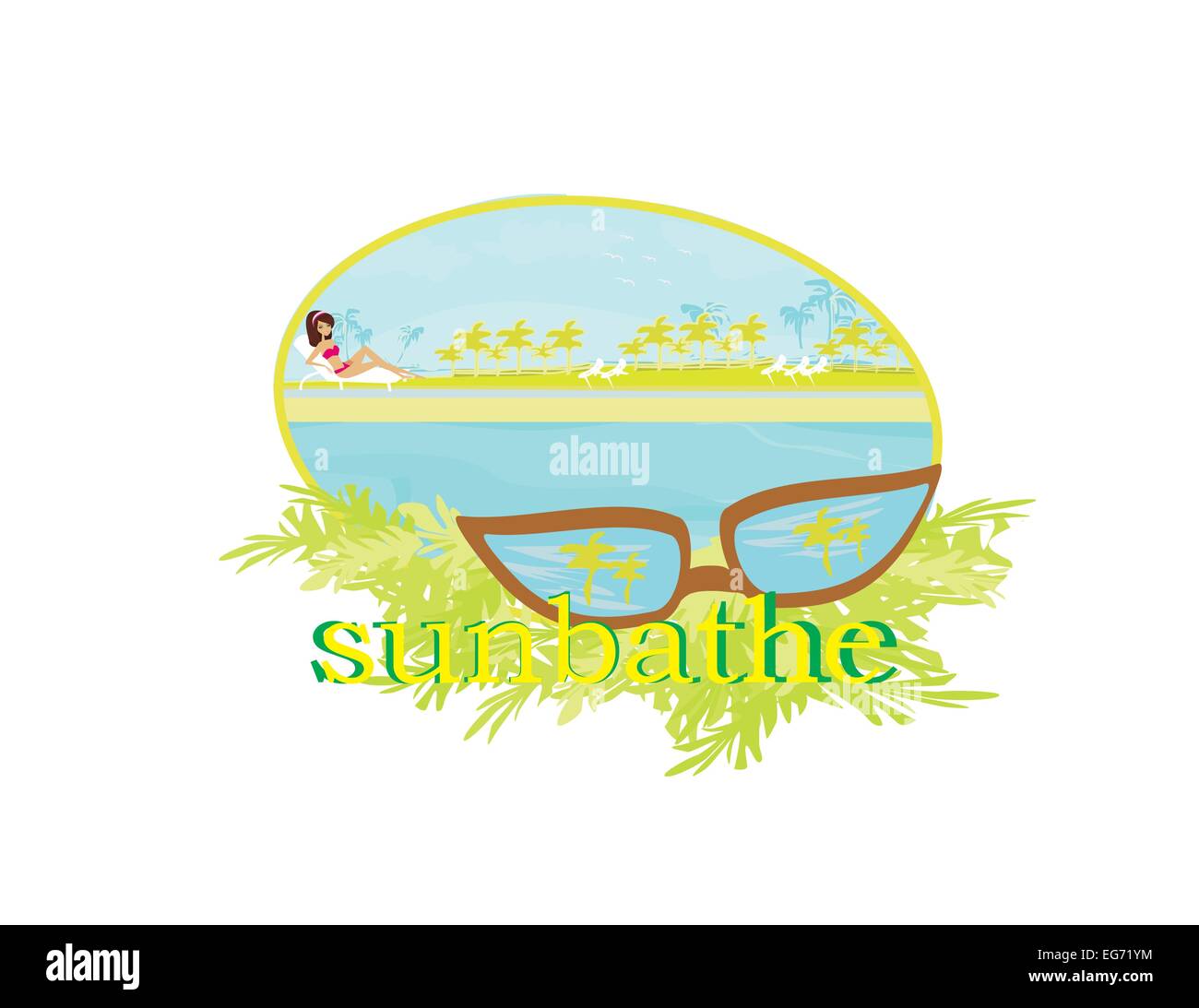 Sunbathe recreation Stock Vector Images - Alamy