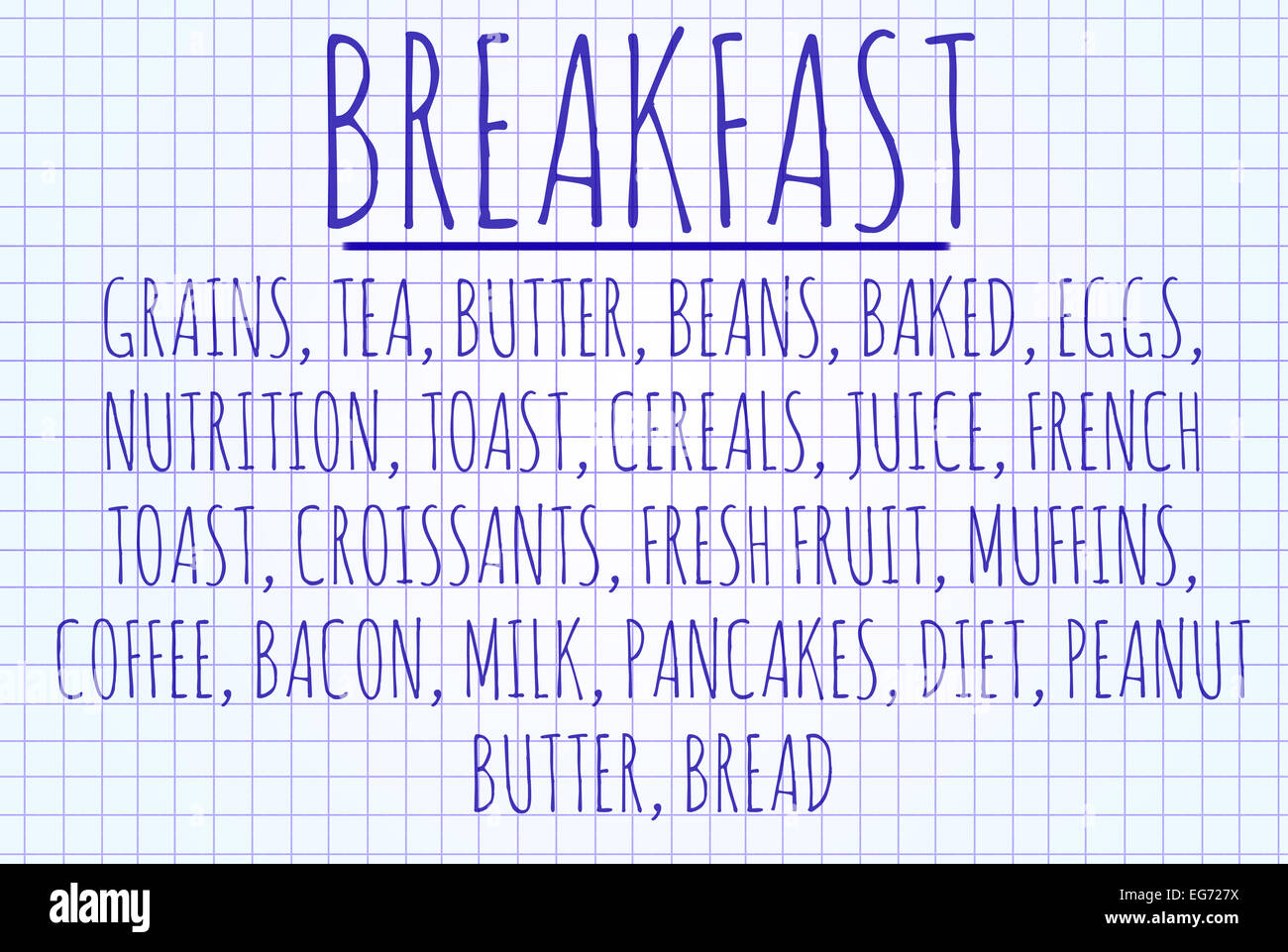 Word breakfast hi-res stock photography and images - Alamy