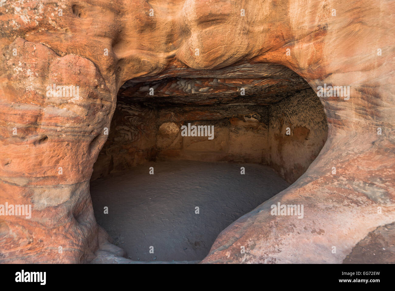 rocks caves in Nabatean Petra Jordan middle east Stock Photo - Alamy