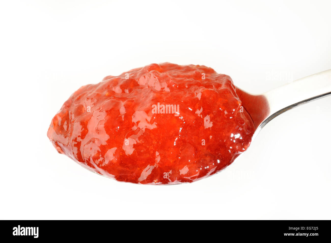 strawberry jam in spoon Stock Photo - Alamy