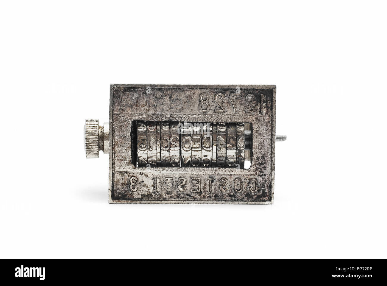 old date stamper on white Stock Photo - Alamy