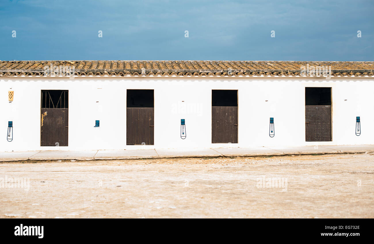 Modern horse stables from the outside Stock Photo - Alamy