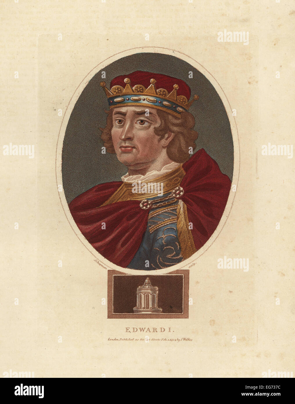 Portrait of King Edward I of England, 1239-130, Edward Longshanks Stock ...