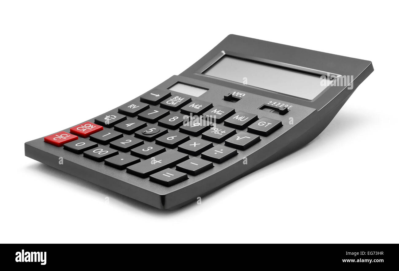 office calculator on white background Stock Photo - Alamy