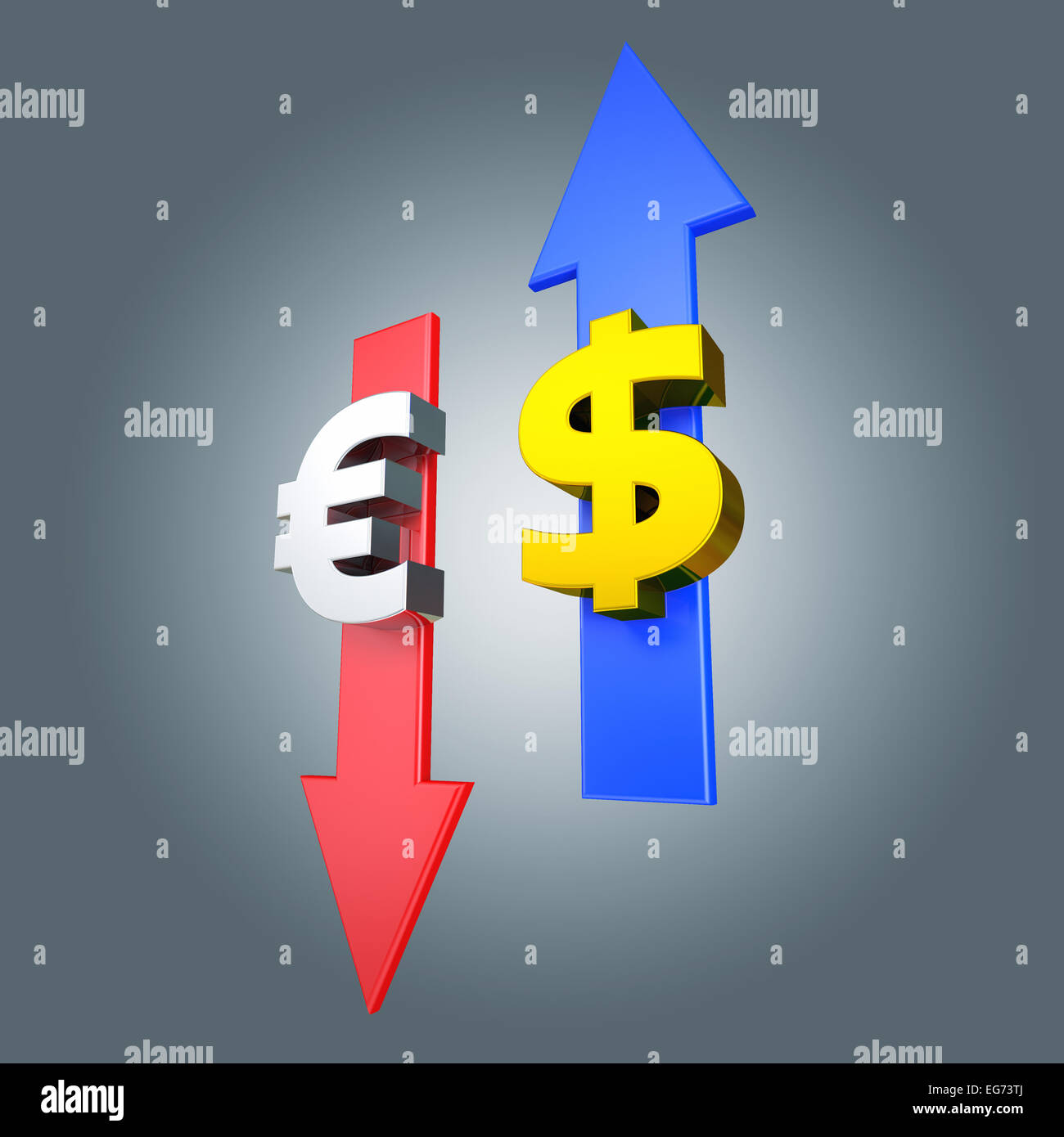 euro and dollar symbol with arrows Stock Photo - Alamy