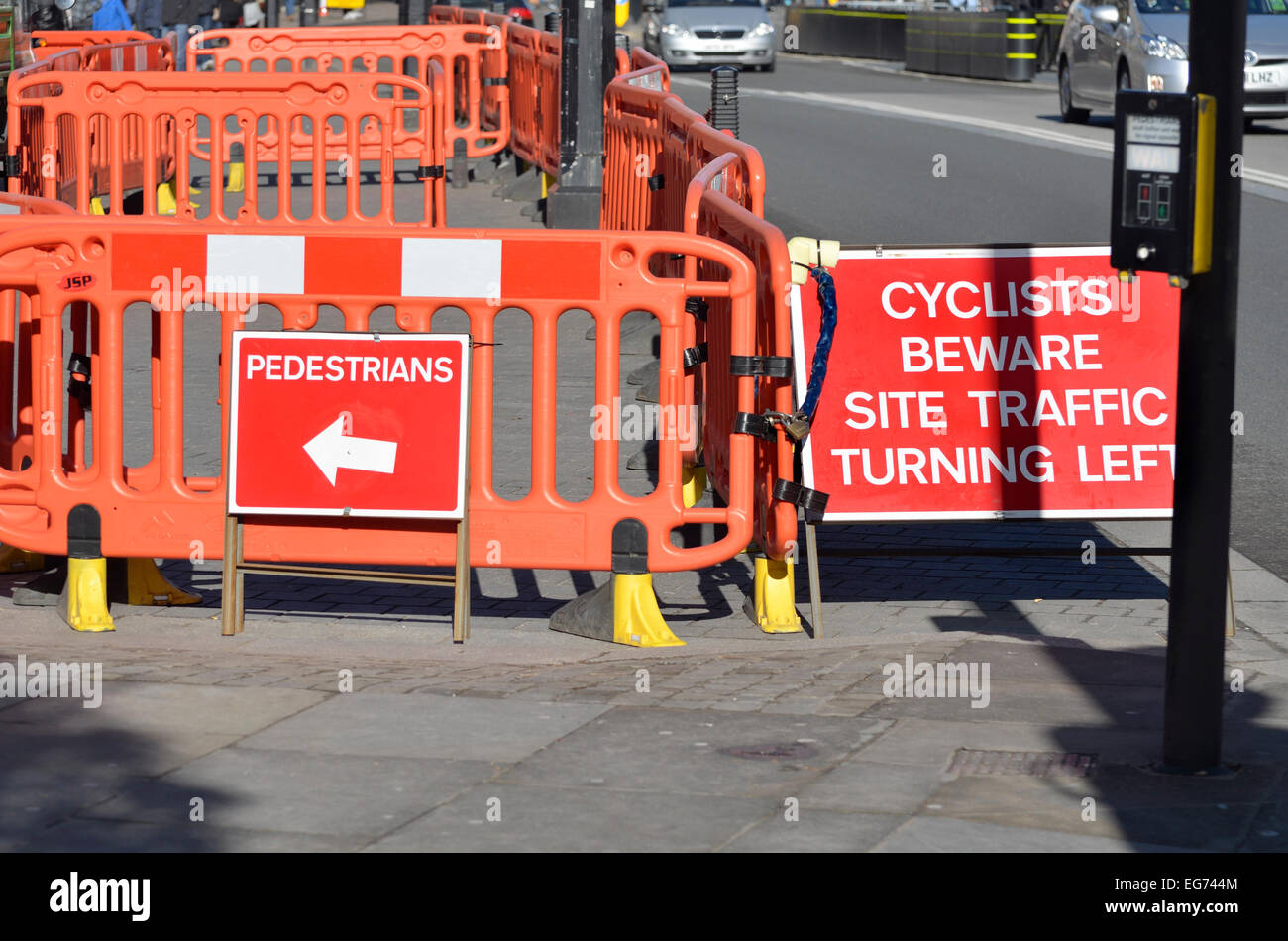 London, England, UK. Signs in Westminster warning cyclists and ...