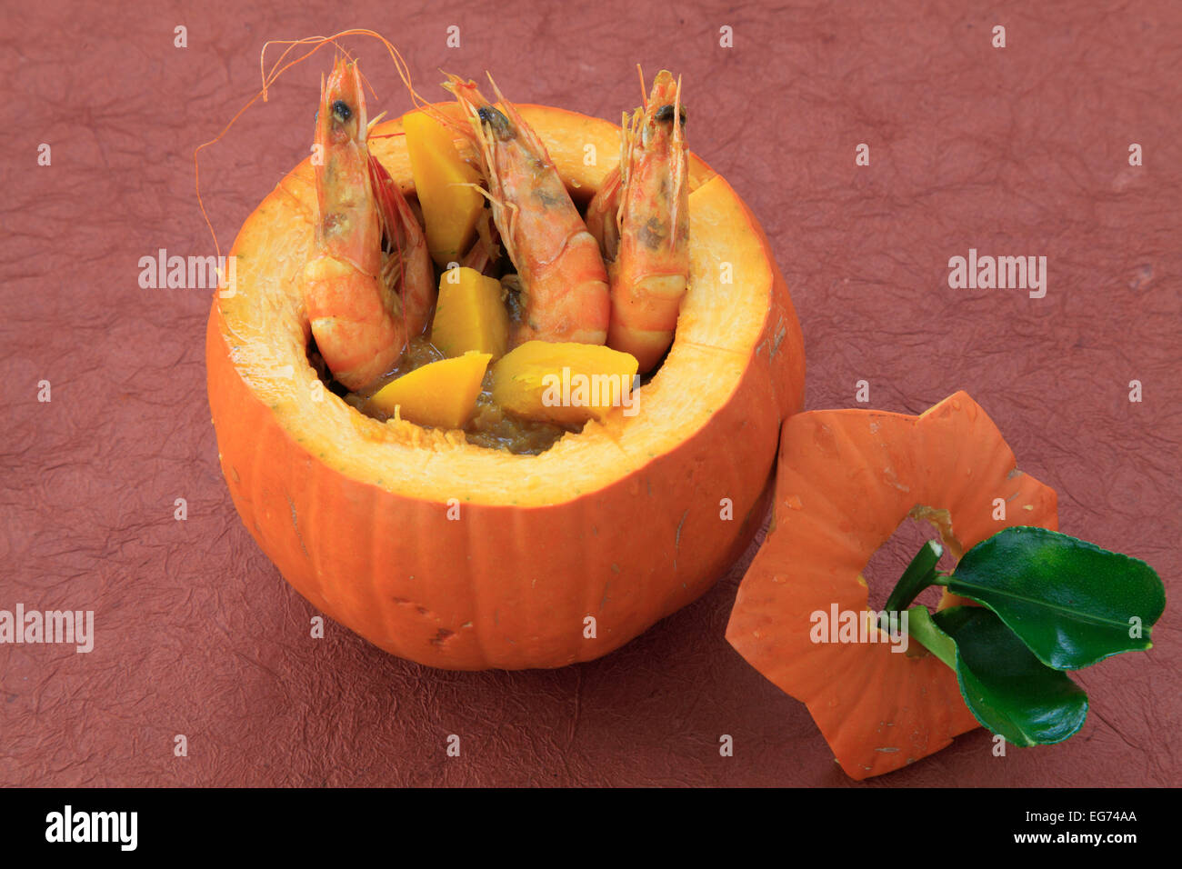 Prawn pumpkin curry Stock Photo - Alamy