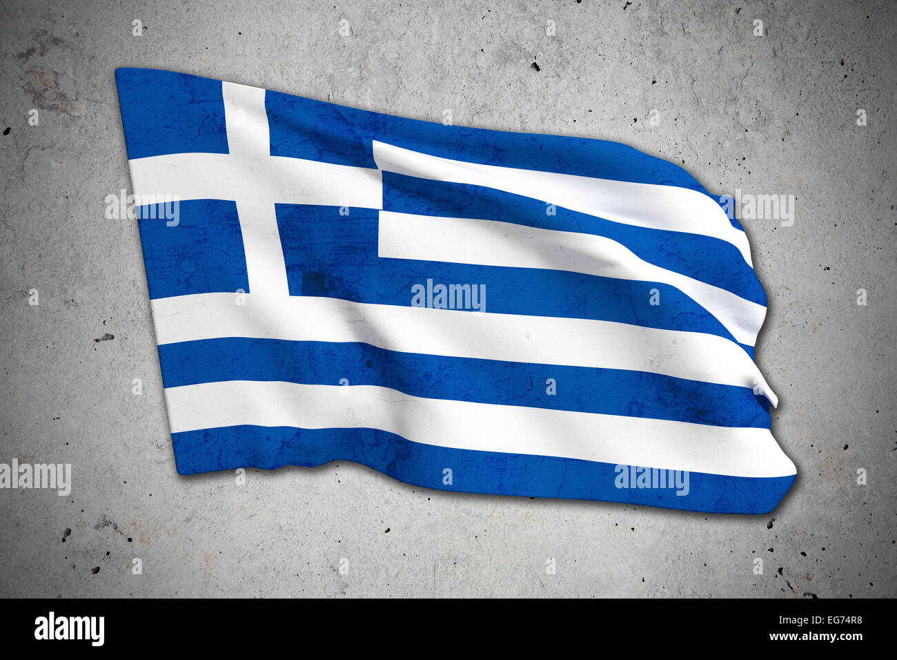 3d rendering of an old greek flag Stock Photo - Alamy
