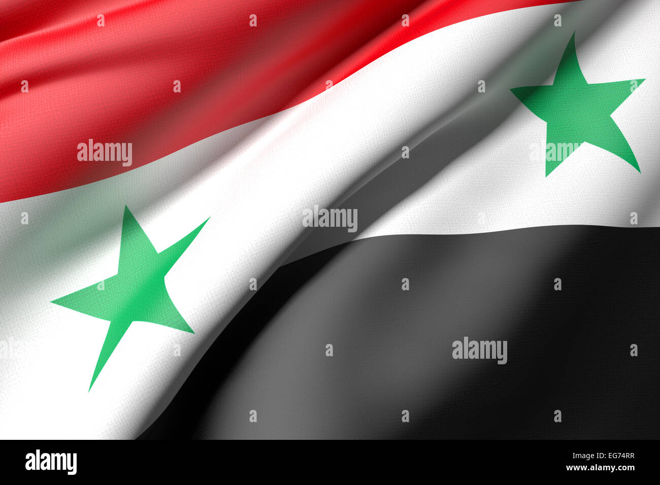 3d rendering of an Siria flag on a white background Stock Photo - Alamy