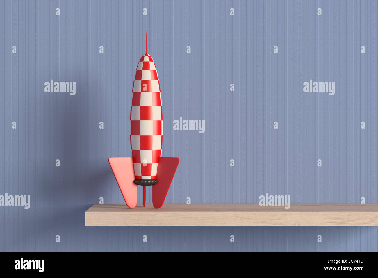 3d rendering of a red and white rocket and stars Stock Photo - Alamy