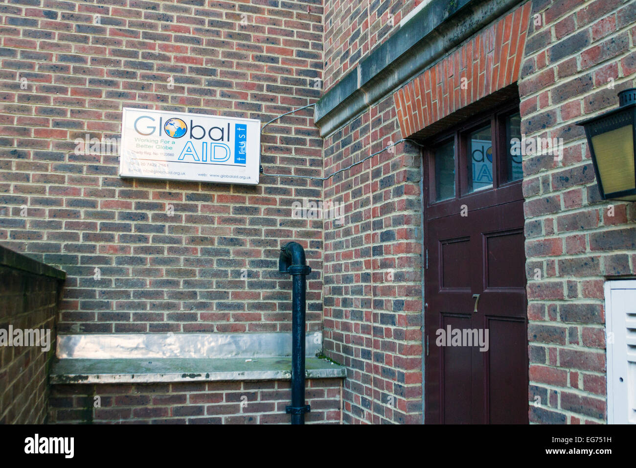 Exterior of charity Global Aid Trust office, east London Stock Photo ...
