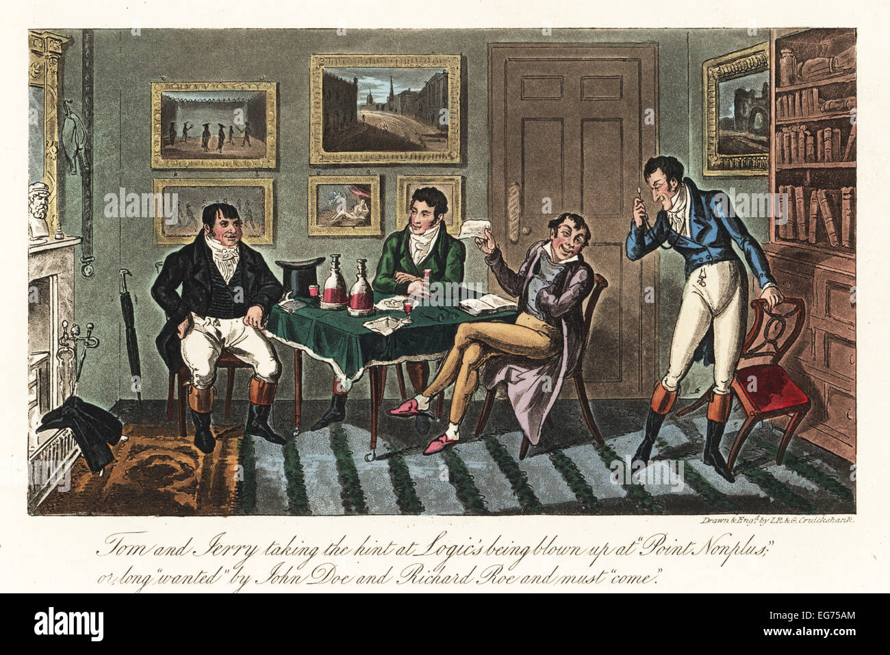 English dandies at the home of a bankrupt friend as he is evicted for ...