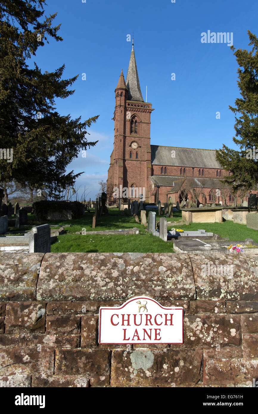 Village of Aldford, England. Picturesque view of the St John the ...