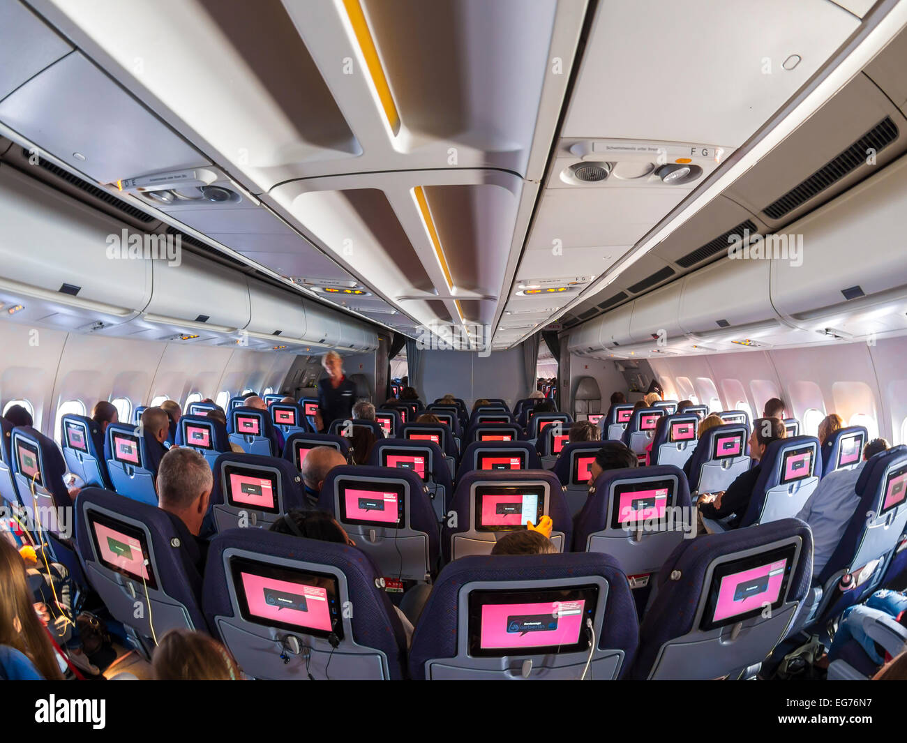 Interior of a plane Stock Photo - Alamy