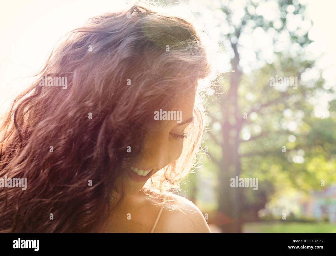 Long hair close up backlight hi-res stock photography and images - Alamy
